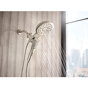 Moen 220C3BN Verso Eight-Function 7" Diameter Spray Head Standard With Handshower, Brushed Nickel, 72" Hose