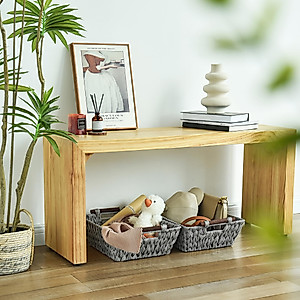 GRANNY SAYS Bundle of 2-Pack Wicker Baskets with Handles & 2-Pack Wicker Baskets for Shelves