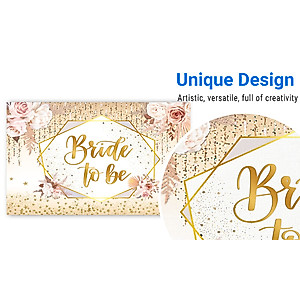 Funnytree Boho Bride to Be Backdrop Bridal Shower Engagement Wedding Miss to Mrs Party Supplies Flower Chic Background Banner Cake Table Decor Gift Favors Props Studio