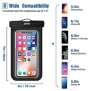 JOTO 2 Pack Universal Waterproof Pouch Bundle with OTO Universal Waterproof Case, Cellphone Dry Bag