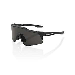 100% Speedcraft XS Sport Performance Sunglasses - Sport and Cycling Eyewear (SOFT TACT BLACK - Smoke)