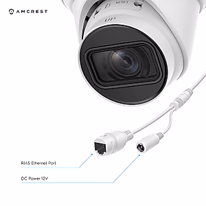Amcrest 4K Optical Zoom IP Camera, Varifocal 8MP Outdoor POE Camera Turret, Security Camera, 2.7mm~13.5mm Lens, IP67 Weatherproof, MicroSD Recording (IP8M-VT2779EW)