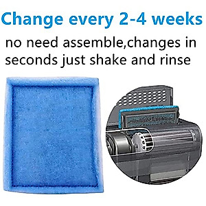 Yonice 4 Pcs Aquarium Filter Cartridge,Compatible for AquaTech 20-40/30-60 Power Filters,Replacement for AquaTech EZ-Change #3…