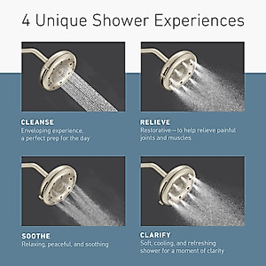 Moen N400R0BN Quattro Rainshower Showerhead with Four Unique Shower Experiences, Brushed Nickel