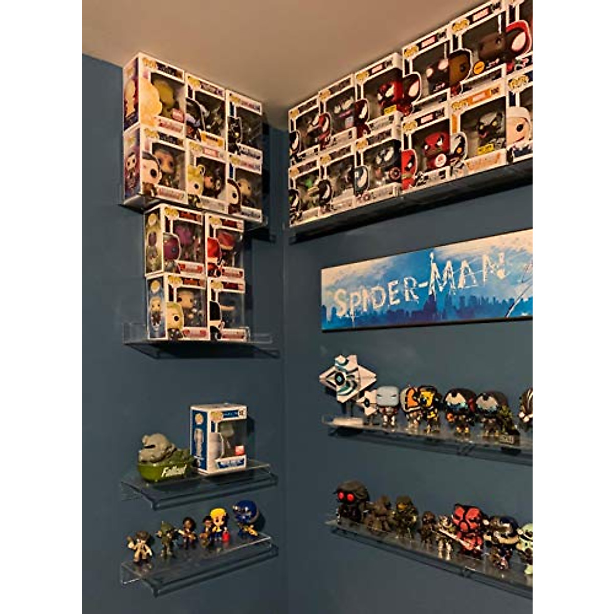 Cq acrylic 4 Pack Clear Acrylic Floating Wall Ledge Shelf,15" Invisible Wall Mounted Nursery Kids Floating Bookshelf for Kids Room,U Modern Picture Ledge Display Toy Storage Wall Shelf,Clear