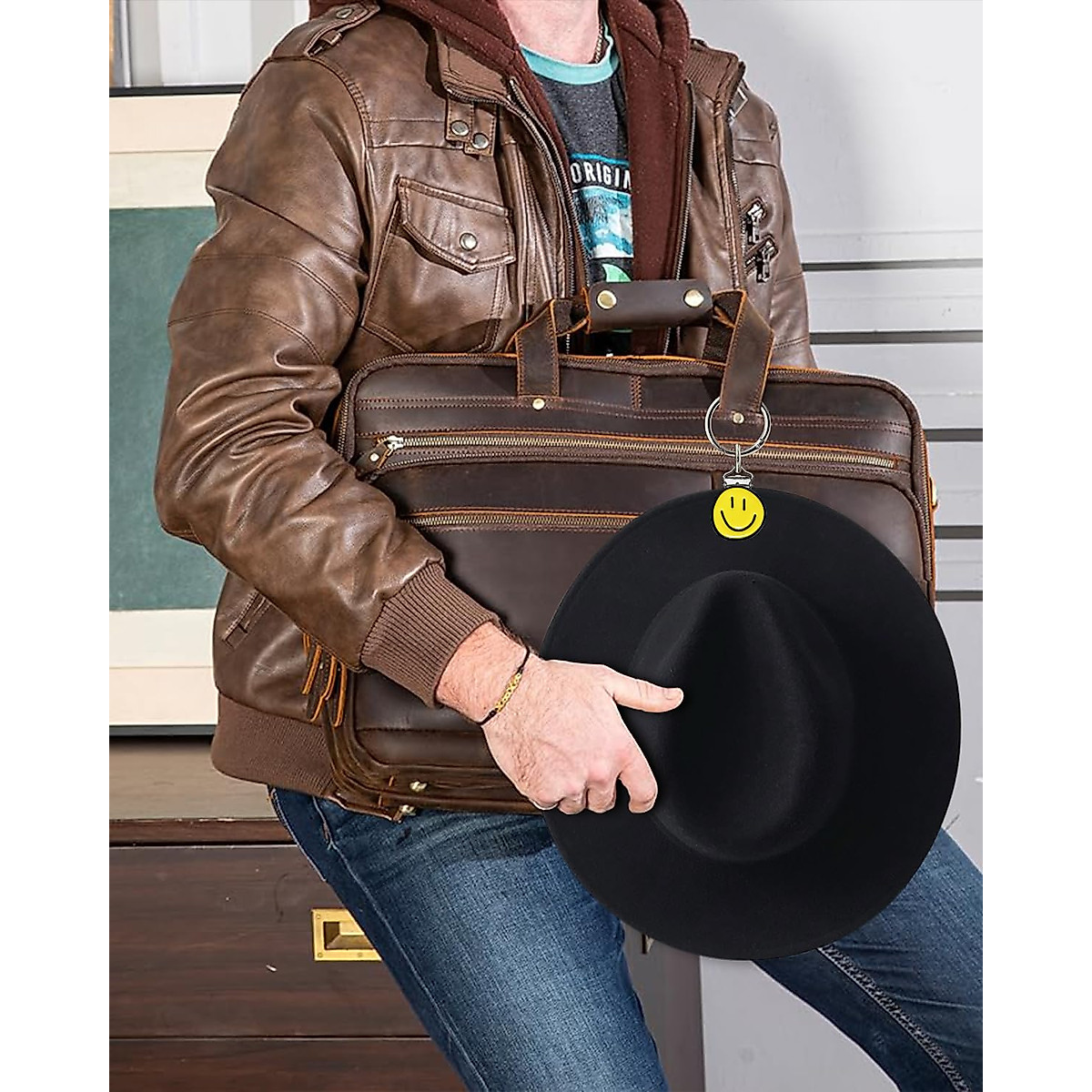 KEYDUACU Hat Clip - Hat Holder for Travel on Bag，Hat Clip for Travel (Metal, Yellow)