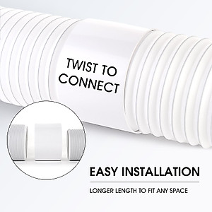 Airwhirl 5.1 inch Portable AC Exhaust Hose Connector, Universal Portable AC Hose Coupler Support Clockwise and Counter Clockwise Hose Threads AC Hose Extension Suitable for 5.1"(130mm) Exhaust Hose