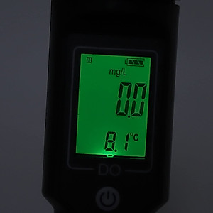 Zooke Dissolved Oxygen Meter, Professional Digital DO Meter Temperature Meter Portable with Electrode Filling Fluid & Temperature Compensation for Freshwater, Seawater, Laboratory (with Backlit)