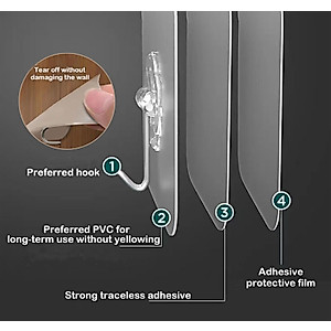 Free Eagle Adhesive Towel Wall Hooks, 10 Packs Hook Waterproof for Glass Shower Door, Holder for Bathroom Hanging Heavy Duty 33lb, Hand Towel Bar Hanger & Rack, Coat & Robe Hooks (Transparent, Black)