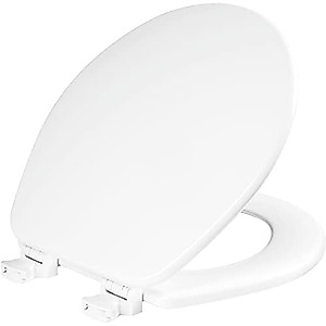 CHURCH 540EC 000 Toilet Seat with Easy Clean & Change Hinge, ROUND, Durable Enameled Wood, White