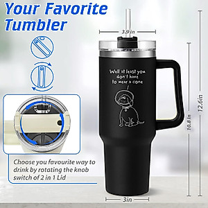 Funny Get Well Soon Gifts for Men, Women, 40Oz Hospital Tumbler, After Surgery Recovery Gifts for Chemo Patients, Cancer Gift for Sick Friends, Condolence, Divorce, Thinking of You Feel Better Gift