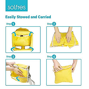 Solfres Dual-Belt High Chair Cover, Baby High Chair Cover, Upgrade Version, for Wooden or Restaurant High Chair, Sturdy and Robust Material, Yellow