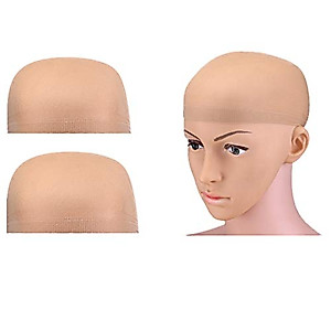OSCCI Brown Stocking Wig Caps 2 Pieces Stretch and Breathable Nylon Wig Cap Suit for Women and Men (2 Caps)