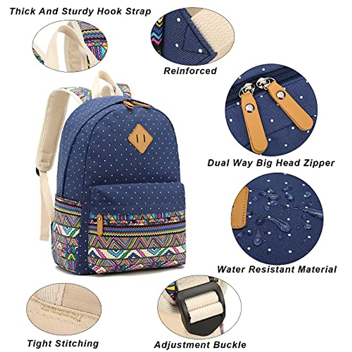 EZYCOK Laptop Backpack for Teen Girls Women Lightweight School Backpack College Bookbag Casual Daypack, Best Christmas Birthday Gift