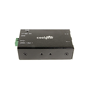 Compact 4-Port USB 3.2 Gen 1 Micro Hub for Industrial Use, 5Gbps Data, Variable Voltage Input, and Surge Protection