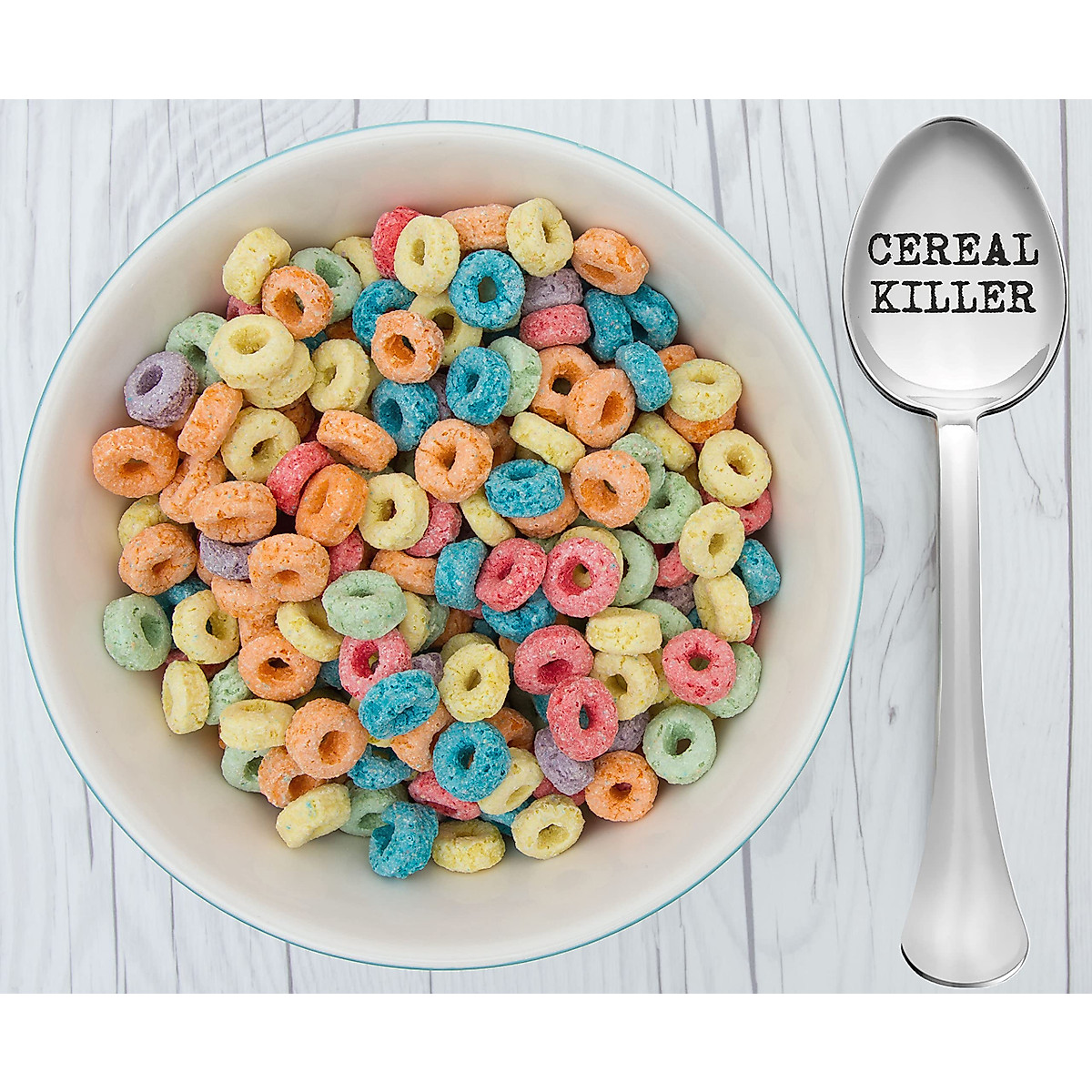 Weenca Practical Gifts for Dad, Laser Engraved Spoon Cereal Killer, Emotional Dad Gifts, Fun Cereal Spoon Dad Gifts Who Has Everything