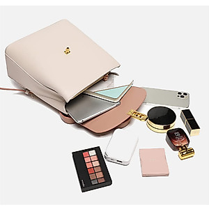 SHESTORY Women PU Leather Fashion Backpack Daypack for Traveling (Pink)