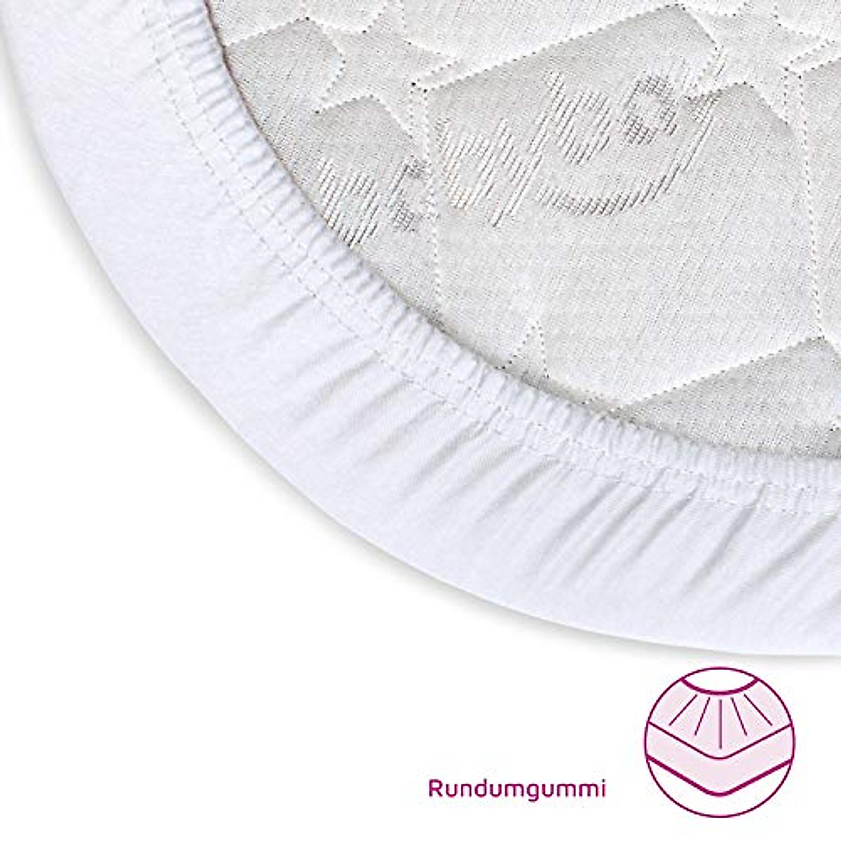 babybay Fitted Sheet Terry Cloth, White, for babybay Maxi