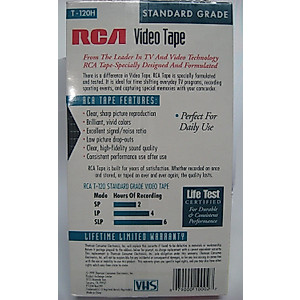RCA T-120H VHS Video Cassette 120-Minutes (3-Pack) Blank Tapes Standard Grade by RCA
