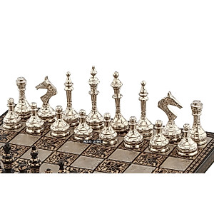 Luxury & Decorative Premium Chess Board Game Set | 14 x 14 Inches | Multicolor | Collectible & Handmade Chess Set for Professionals & Adult for Tournament/for Gifting by INDUS LIVING