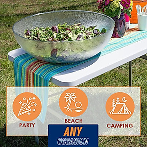 CozyBox Folding Table Indoor Outdoor Heavy Duty Portable Folding Plastic Dining Table w/Handle, Lock for Picnic, Party, Camping - White (4ft, 6ft, 8ft) (4ft)