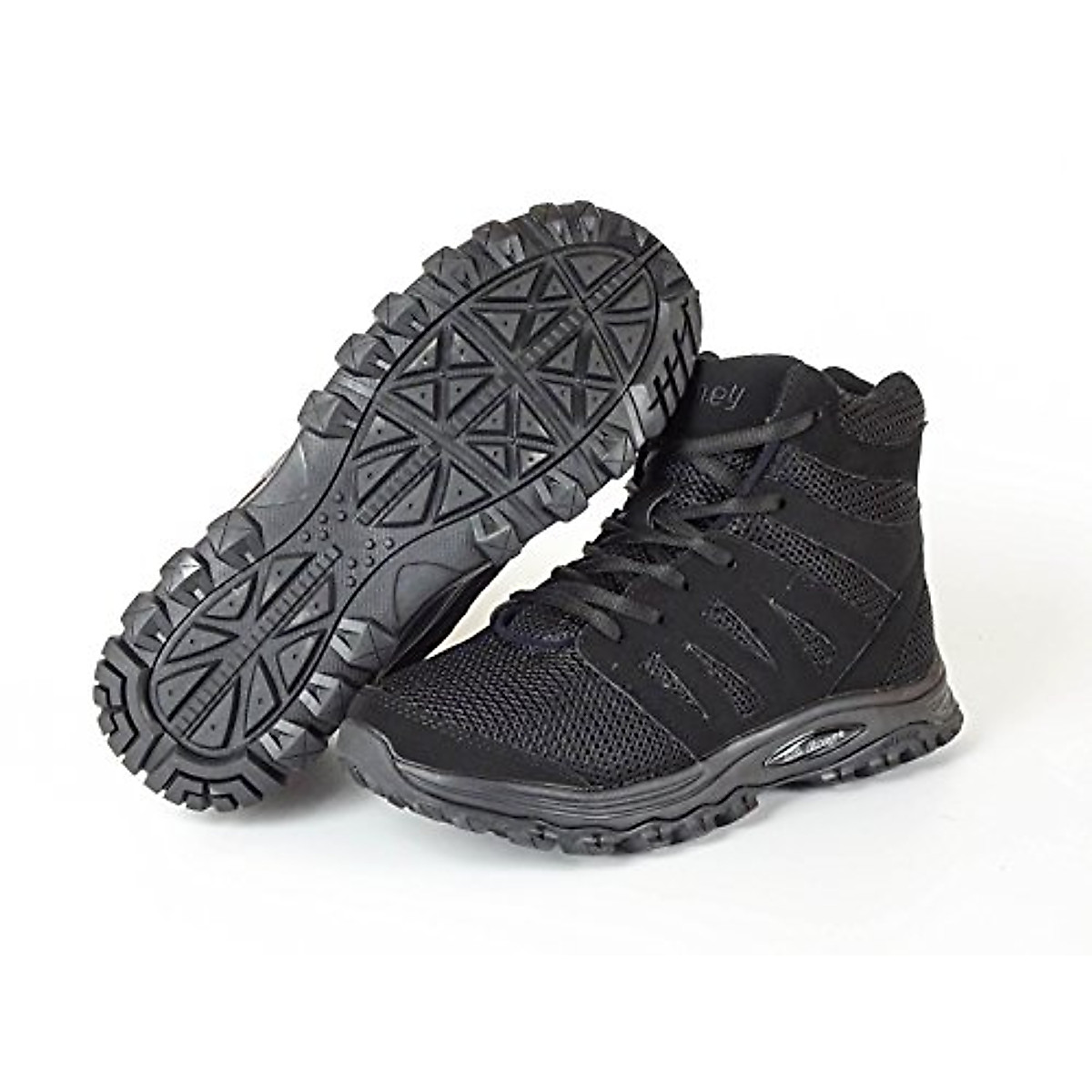MT. EMEY 9315 Lady's Athletic Comfort Walking Lace High Top Shoes Black