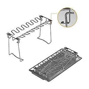 Chicken Leg Wing Rack 14 Slots with Stainless Steel Drumsticks Roaster Stand Drip Tray for Pellet Smoker Grill Accessories -Dishwasher Safe