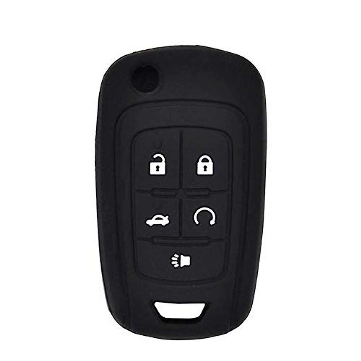 LemSa 2Pcs Rubber Silicone Flip Key Fob Cover Remote Keyless Protector Case Bag Holder for Chevrolet Equinox Camaro Cruze Malibu Sonic Volt Park OHT01060512 13504199 13500221, Black/Red