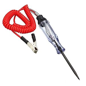 TuNan 6V-12V-24V DC Car Circuit Tester Light, Professional Auto Voltage Continuity Test, Automotive Electrical Volt Test Light/Long Probe for Wire/Fuse/Socket and More - Red
