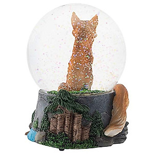 Elanze Designs Clever Fox Friends 100MM Musical Snow Globe Plays Tune Born Free