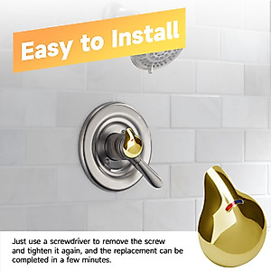 RP28595PB Shower Temperature Knob and Cover Single Metal Lever Handle Replacement Parts for Delta Shower Faucet, Polished Brass