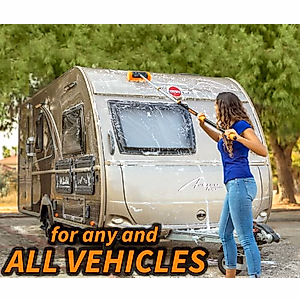 Car Wash Kit with 5-12 ft Extension Pole // Car Washing Brushes Set with Telescopic pole // Microfiber Wash Mop // Soft Wash Brush and Car Wash Tools // The Ultimate RV, Truck Washing Kit