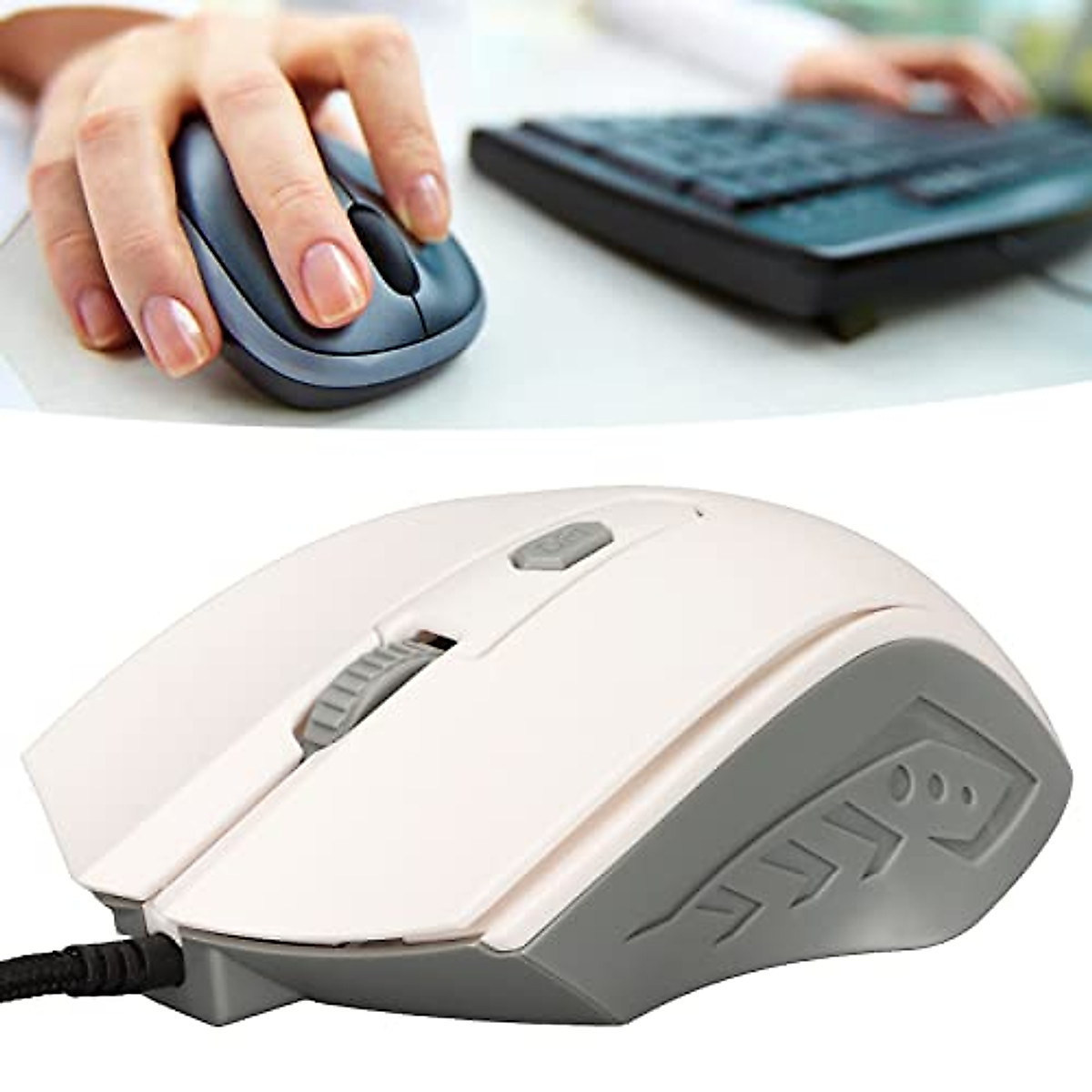 AI Voice Input Mouse, RGB Backlit Wired Mouse for Gaming Mute Key