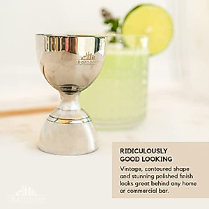 A Bar Above Premium Bell Jigger with 10 Measurements Inside - Professional & Heavy-Duty 304 Stainless Steel Cocktail Double Jigger for Bartending - Bar Tools For Measuring Cocktail Shots 1oz / 2oz