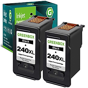 GREENBOX Remanufactured High Yield PG-240 XL Black Ink Cartridge Replacement for Canon 240XL PG240 for Pixma MG3600 MG3620 MG3220 MG3520 MG3522 MX432 MX472 MX512 MX532 TS5120 Printer (2 Pack)