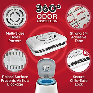 VZee Diaper Pail Deodorizer, Pack of 16, with Plastic Case, Compatible with Munchkin Diaper Pail, Diaper Pail Odor Eliminator, Charcoal Odor Absorber for Shoes, Drawers, Changing Tables and Bins