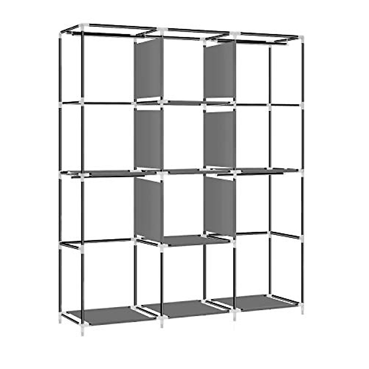 YOUUD Wardrobe Storage Closet Clothes Portable Wardrobe Storage Closet Portable Closet Organizer Portable Closets Wardrobe Closet Organizer Shelf Wardrobe Clothes Organizer Standing Closet Gray…