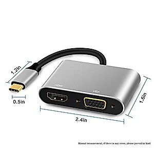 XUNMAIFHB Portable Docking Station,USB C 2-in-1 Type-c to hdmi, vga Type C to HDMI HD Adapter Cable USB3.1 Fast Transmission