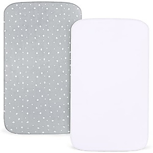 Waterproof Bassinet Mattress Pad Covers and Bassinet Sheets-Fit for Graco Travel Lite Crib, Guava Lotus Bassinet
