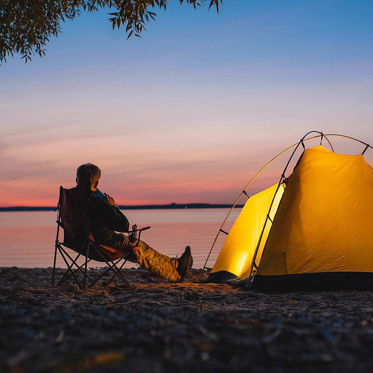 KingCamp Padded Folding Lounge Chairs with Built in Cupholder, Insulated Cooler Sleeve, and Side Storage Pocket for Indoor and Outdoors, 2 Pack, Black