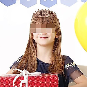 Ceqiny 14th Birthday Sash Tiara and Crowns for Girls, Birthday Queen Rose Gold Tiara, Princess Tiara Rhinestone Headbands with Combs Bridal Wedding Tiaras for Wedding Prom Bridal Party Christmas