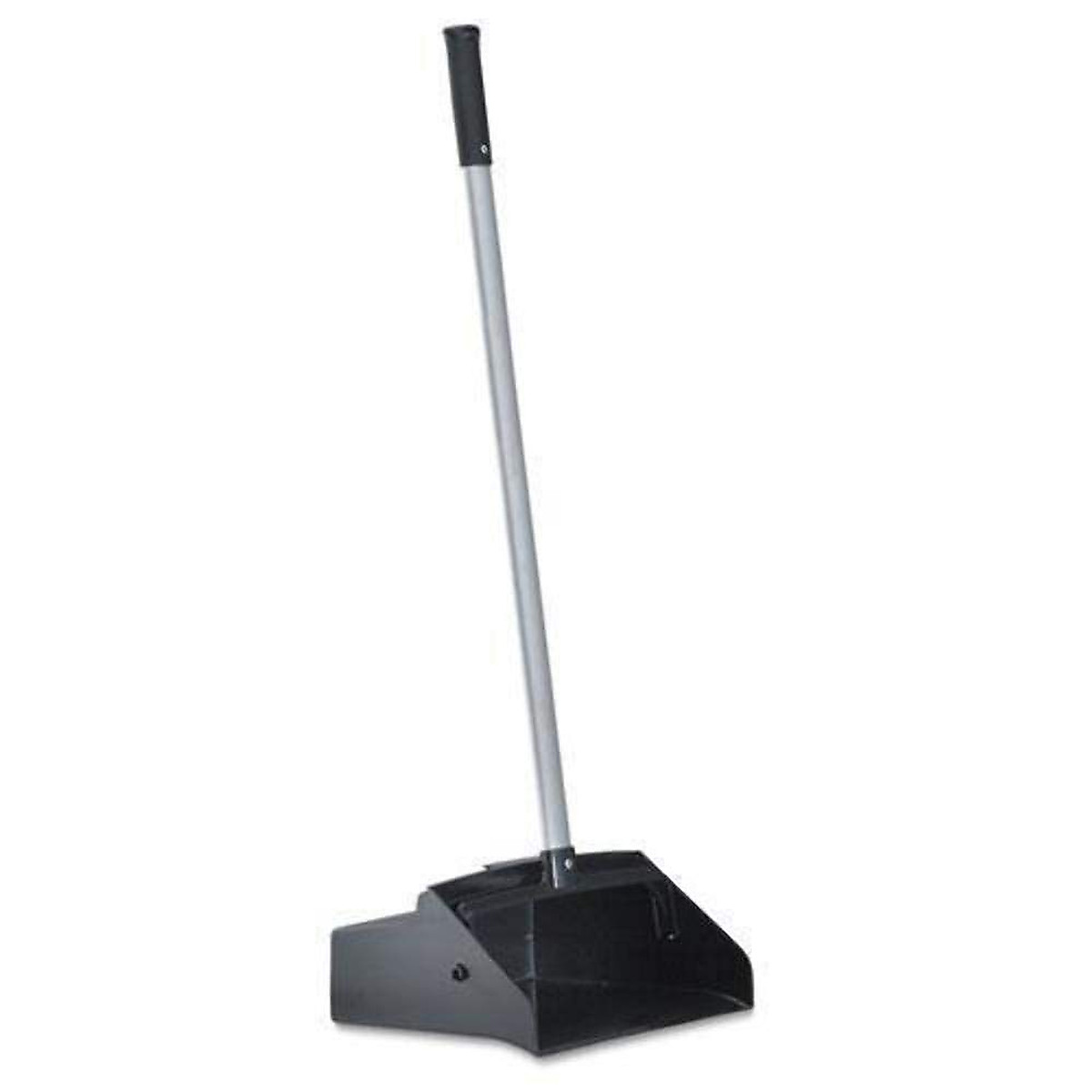 Boardwalk BWK02600 Lobby Dust Pan, Plastic/aluminum, 11 3/4 Wide, 34 Handle, Black/silver