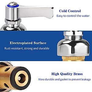 KANONEY Cold Handle Stem 002713-40 Assembly Fit for T&S Brass Faucet Blue Side Control Spindle Assembly for Eterna Valve Replacement Parts