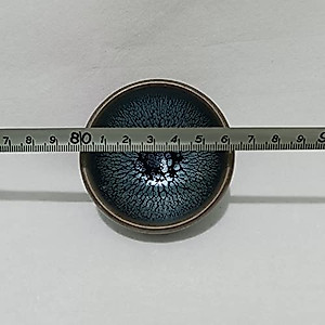 Tenmokus Tea Cup, 4PCS 50ml Chinese Small Cups, Oilspot Glaze Jian Zhan Fired in Kiln Centries' Craftsmenship Porcelain Tea Bowl Perfect for Tea Ceremony