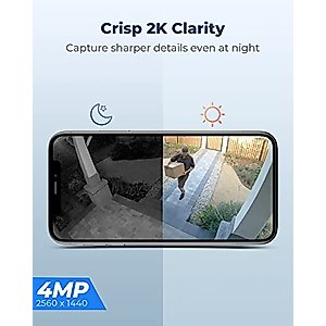 REOLINK 2K Security Camera Outdoor, Pan Tilt Battery Powered with 2.4/5GHz Dual-Band WiFi, 4MP Night Vision, Smart Detection, PIR Sensor, 2-Way Talk, Time Lapse, No Hub Needed, Argus PT (Black)