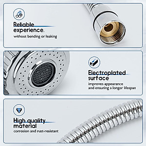 LukLoy Shampoo Bowl Sprayer Hose Replacement, 1/4" Nut Professional Salon Sink Stainless Steel Hose for Sink Shampoo Bed