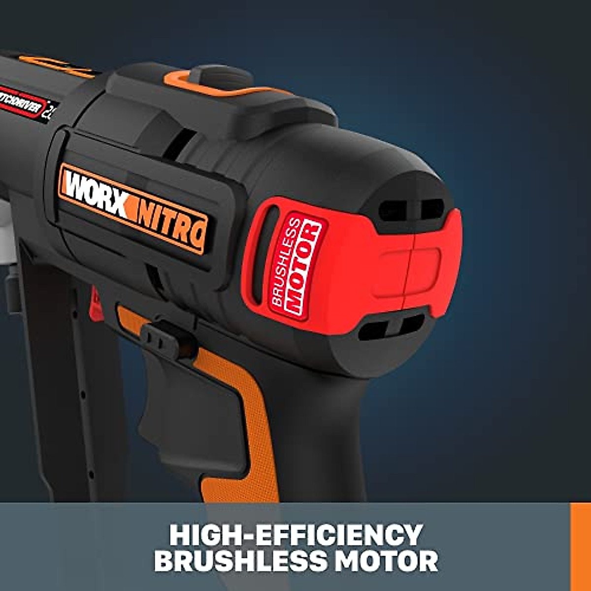 Worx Nitro 20V SwitchDriver 2.0, 2-in-1 Brushless Cordless Drill Driver, 2-in-1 Drill Set Rotatable Dual 1/4" Chucks, Compact Cordless Drill with Digital Torque Setting WX177L.9 – (Tool Only)