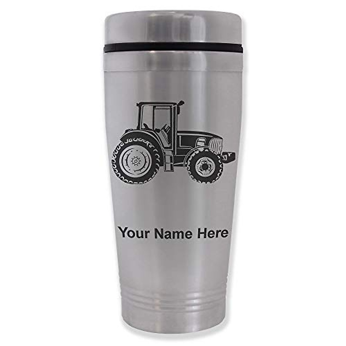 LaserGram 16oz Commuter Mug, Farm Tractor, Personalized Engraving Included