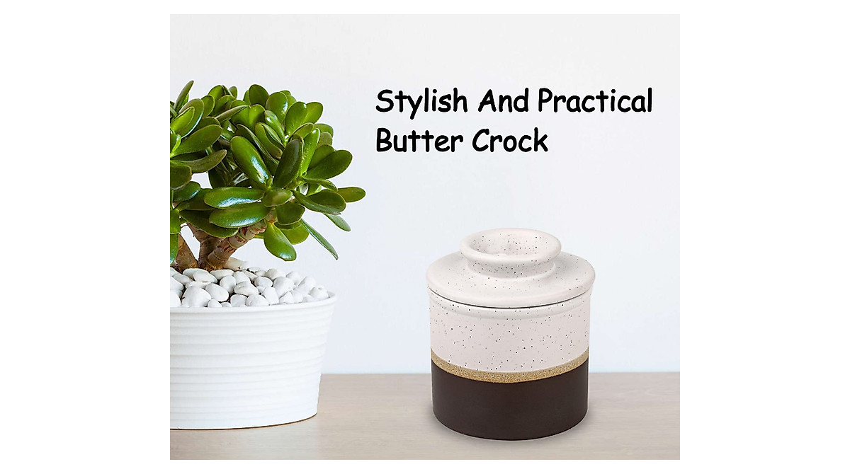 Durable Ceramic Butter Keeper with Water Line