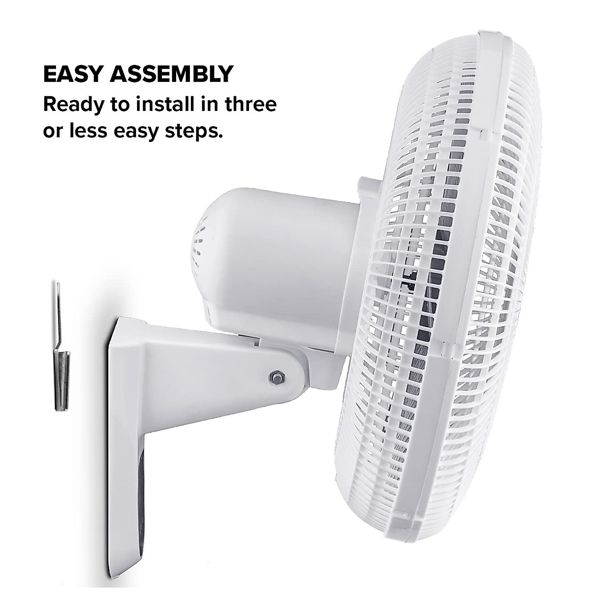 Air Monster 16 Inch Wall Mount Fan with Remote Control, Garage Fan, High Velocity Wall Fan, 70 Degree Oscillating Wall fan with Remote, 3 Speed, Adjustable Tilt, ETL, White